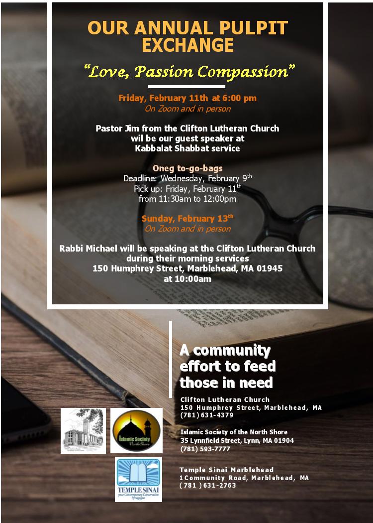 Our Annual Pulpit Exchange – Temple Sinai